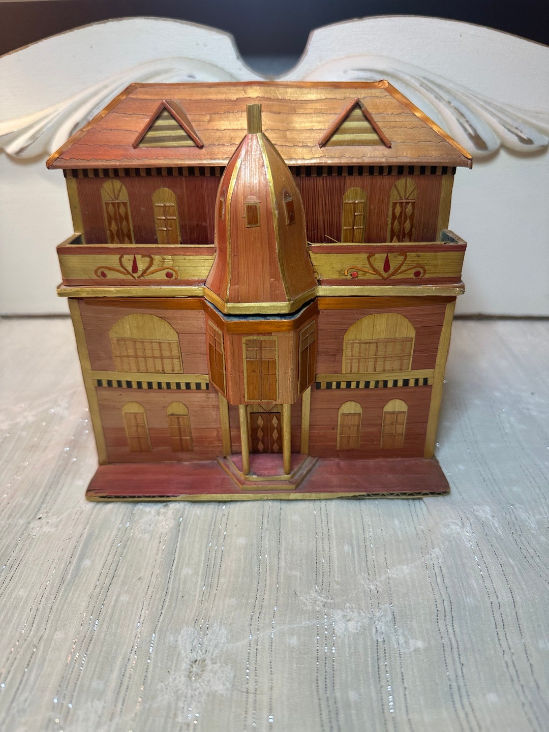 Vintage Jewelry Treasure Box Japan House Made From Bamboo Secret ...