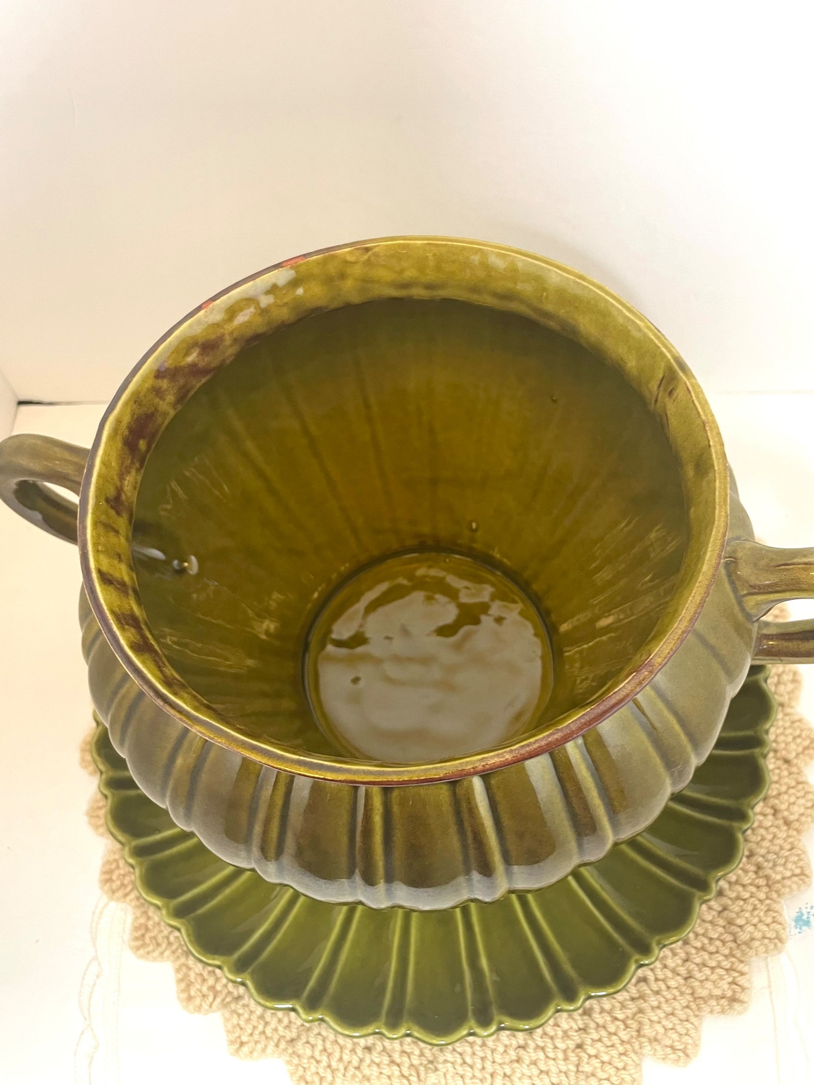 Vintage CALIFORNIA AMC-1 W/underplate & Ladle Avocado Green. - Etsy