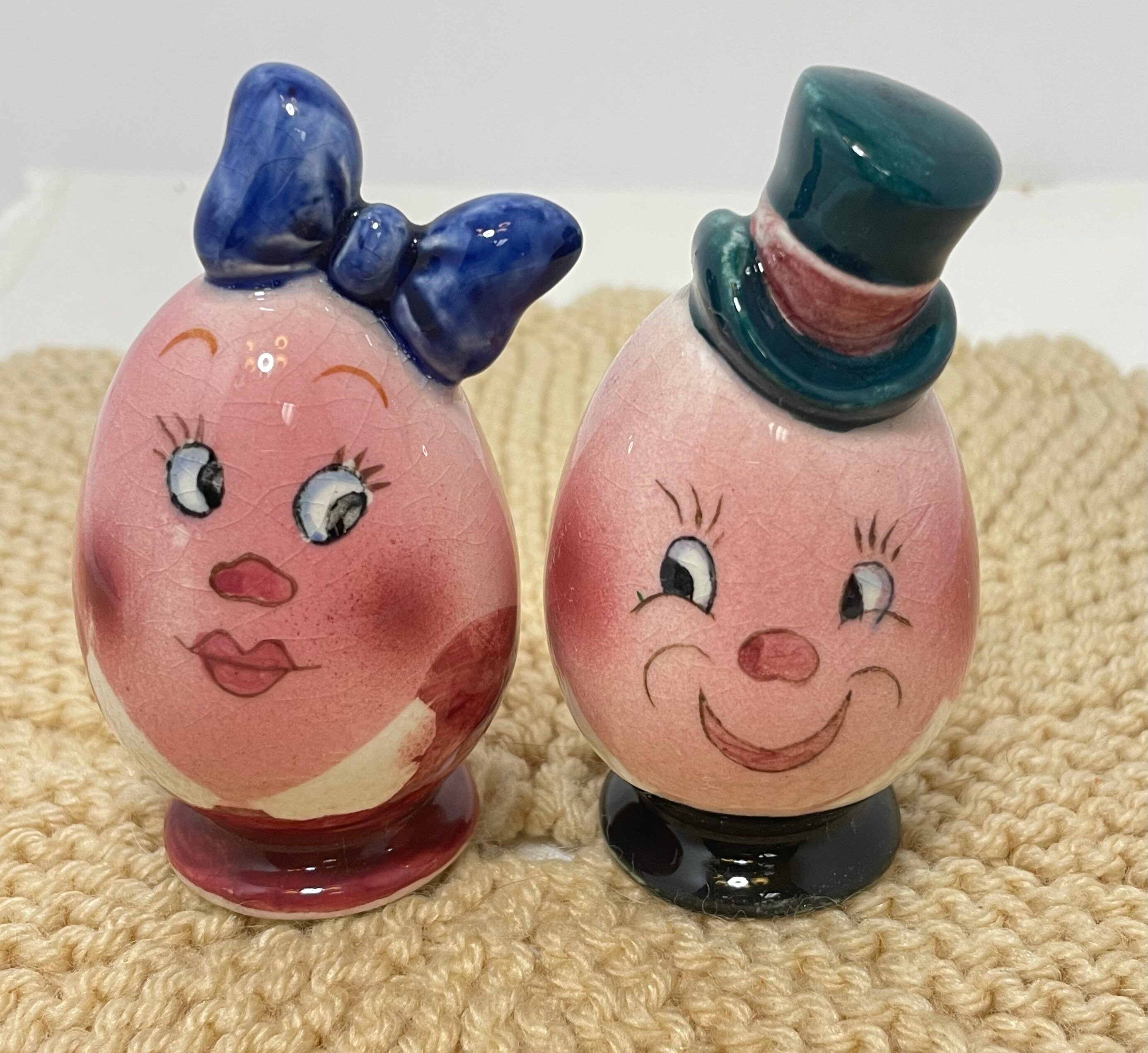 VINTAGE ANTHROPOMORPHIC Mr & Mrs Egg Salt and Pepper Shakers - Etsy
