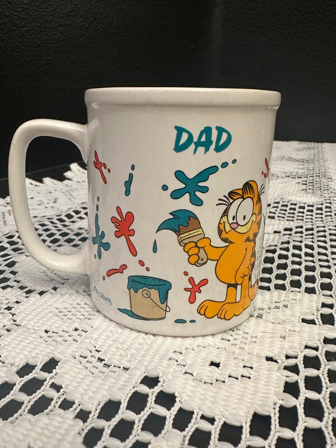 Vintage Enesco Garfield dad Painting Ceramic Coffee Mug - Etsy