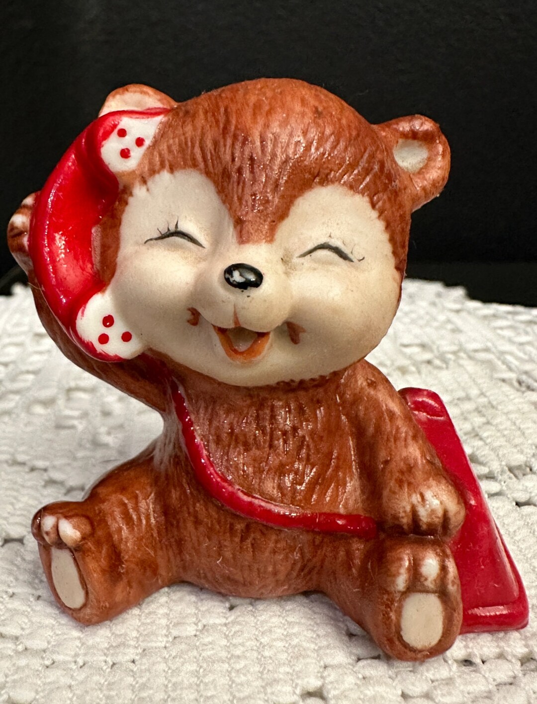 Vintage Russ Bear on Phone Ceramic - Etsy