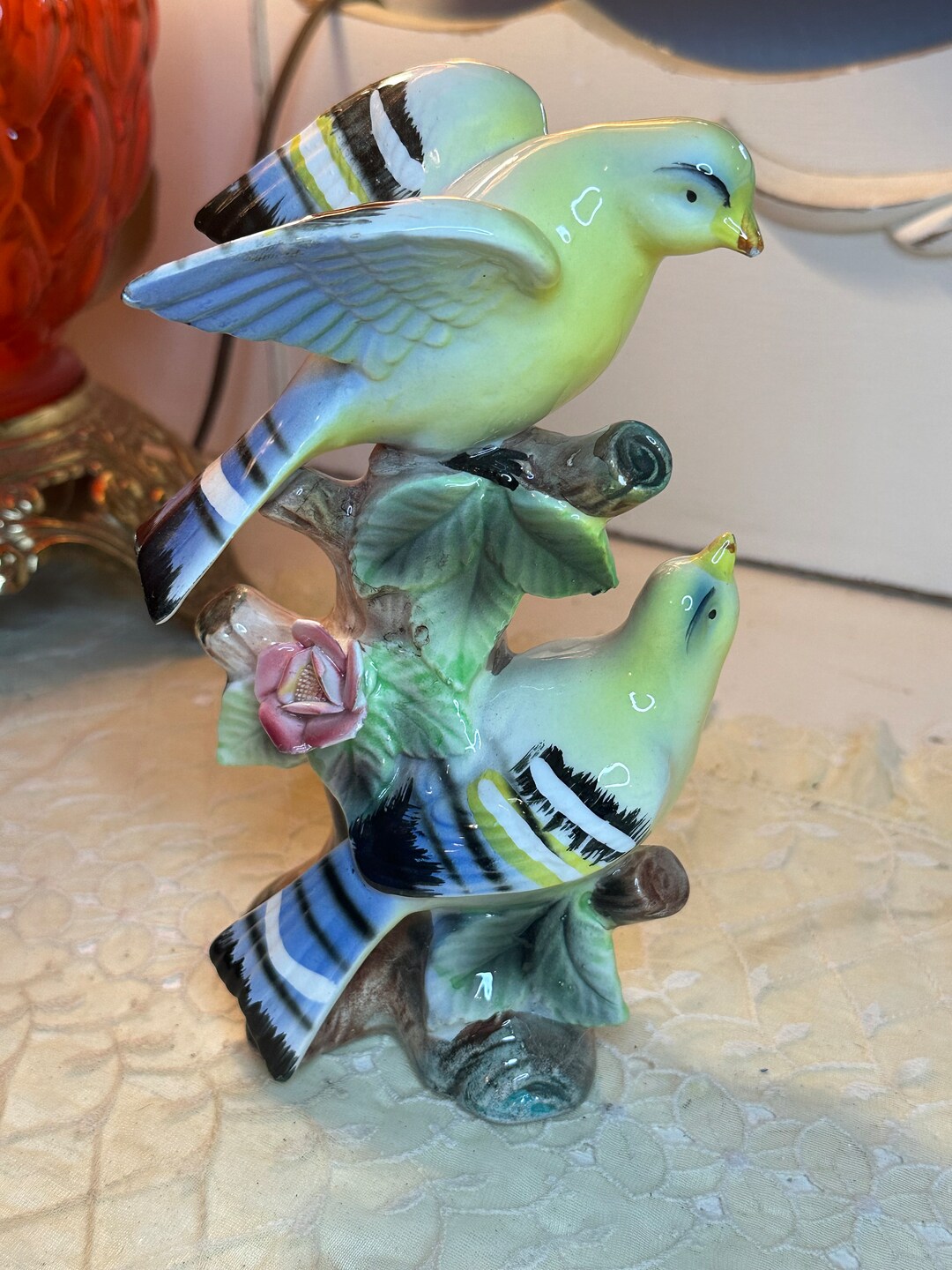 Vintage Ceramic Yellow Goldfinch Birds Figurine Made in Japan - Etsy