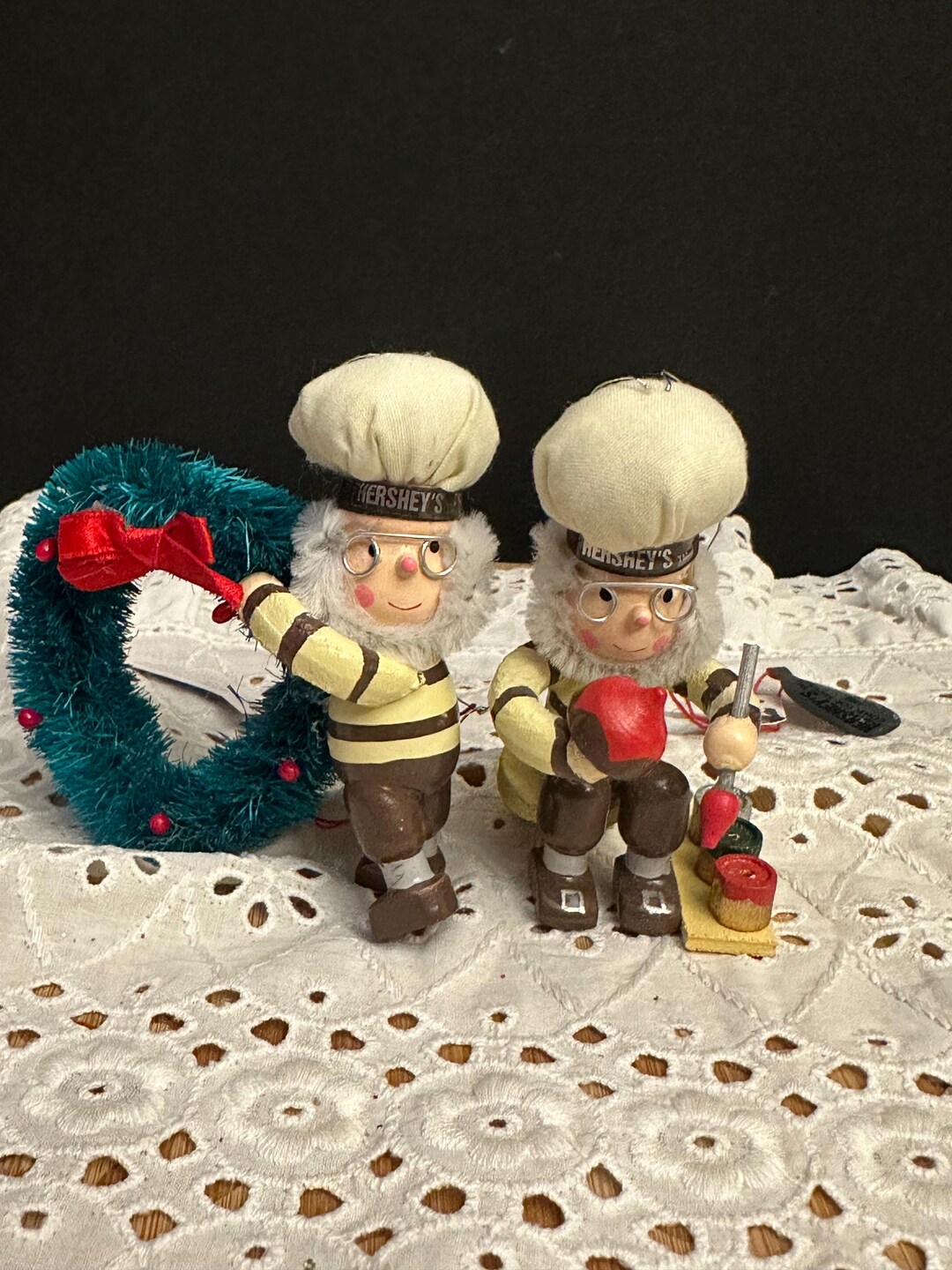 Vintage Hershey’s Chocolate Elf Baker Christmas Ornaments Set of 2 - Etsy