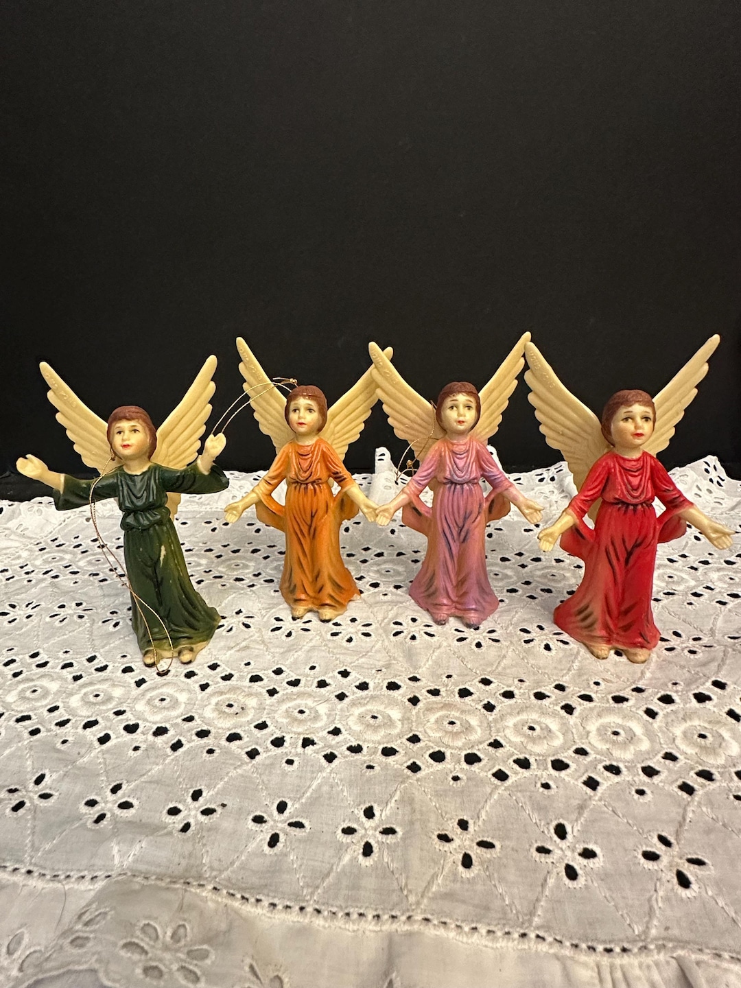 Lot of 4 Unbranded 4 Hard Plastic ANGEL Ornaments Vintage RARE - Etsy