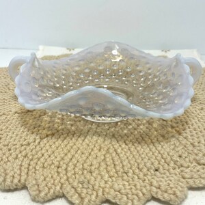 Vintage Fenton Moonstone Opalescent Hobnail Glass Decorative Dish - Etsy