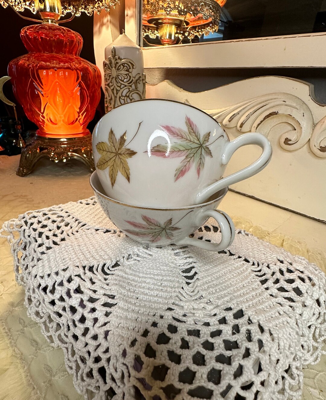 Vintage Pair of Royal Ming China Maple Leaf Tea Cups MCM - Etsy