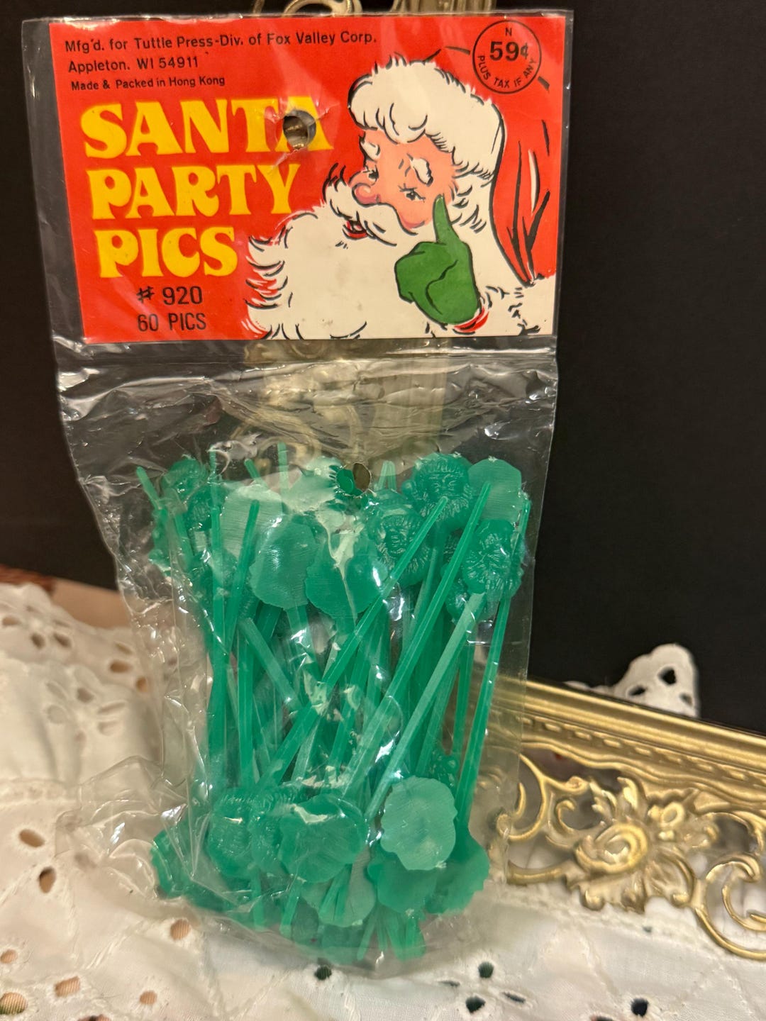 Vintage MCM Santa Food Picks – Set of 60, NOS Hong Kong Christmas Decor ...