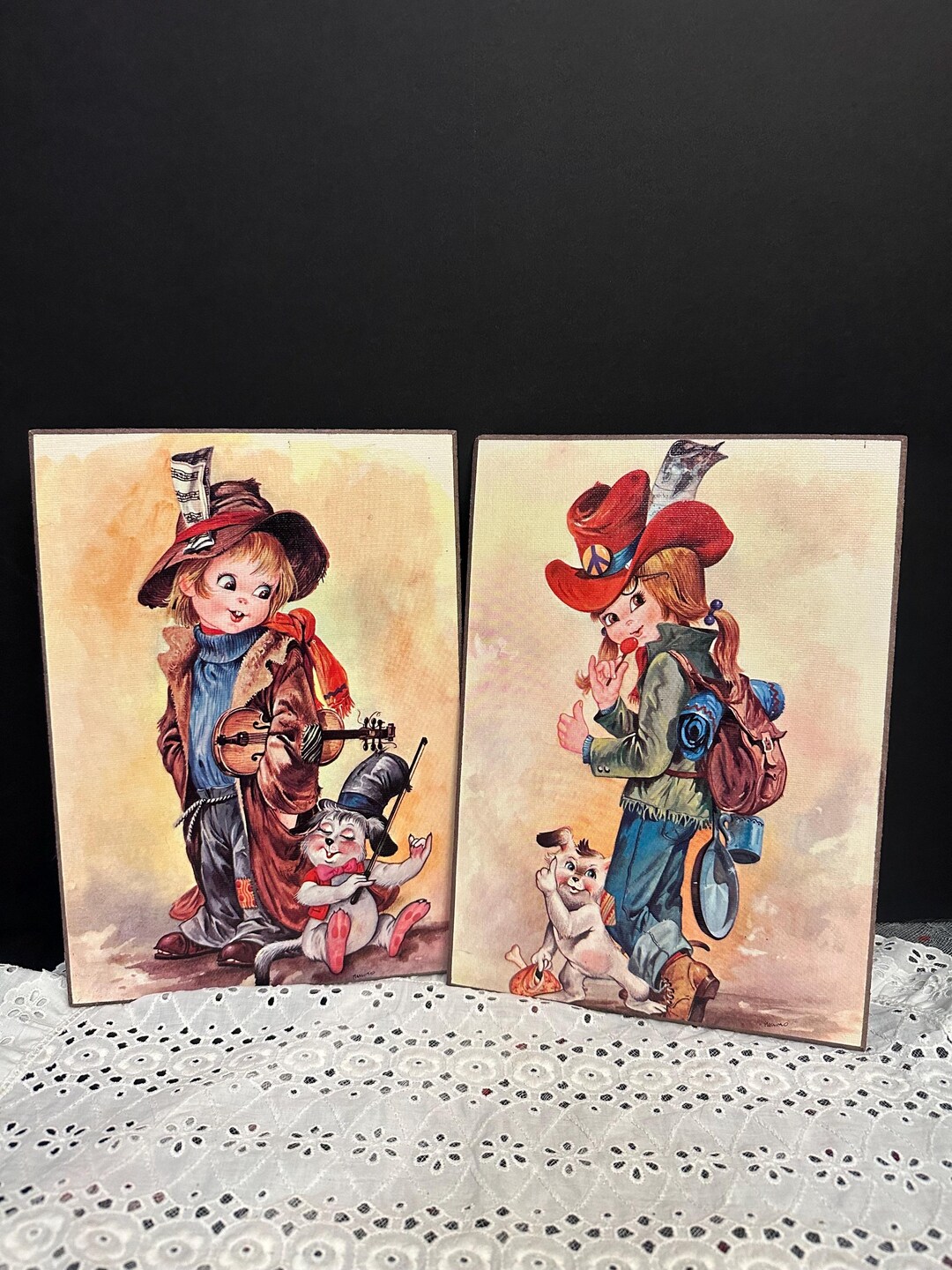 Vintage Set of Hobo Children Wall Plaques Massimo Prints - Etsy