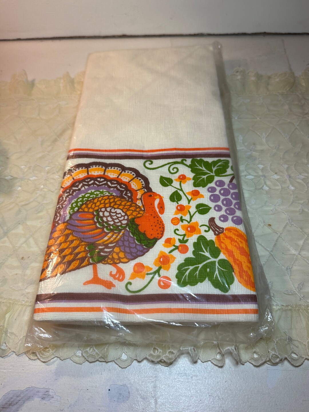 Vintage Hallmark Thanksgiving Paper Table Cover NOS 54x102 - Etsy