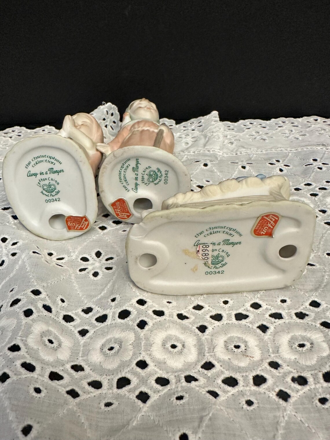 Vintage the Christopher Collection Lefton Nativity Bisque Pastel 3 Pcs ...