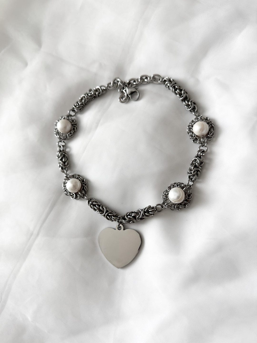 Heart Pearl Necklace- Gothic Goth Victorian Emo Alt Grunge Streetwear ...