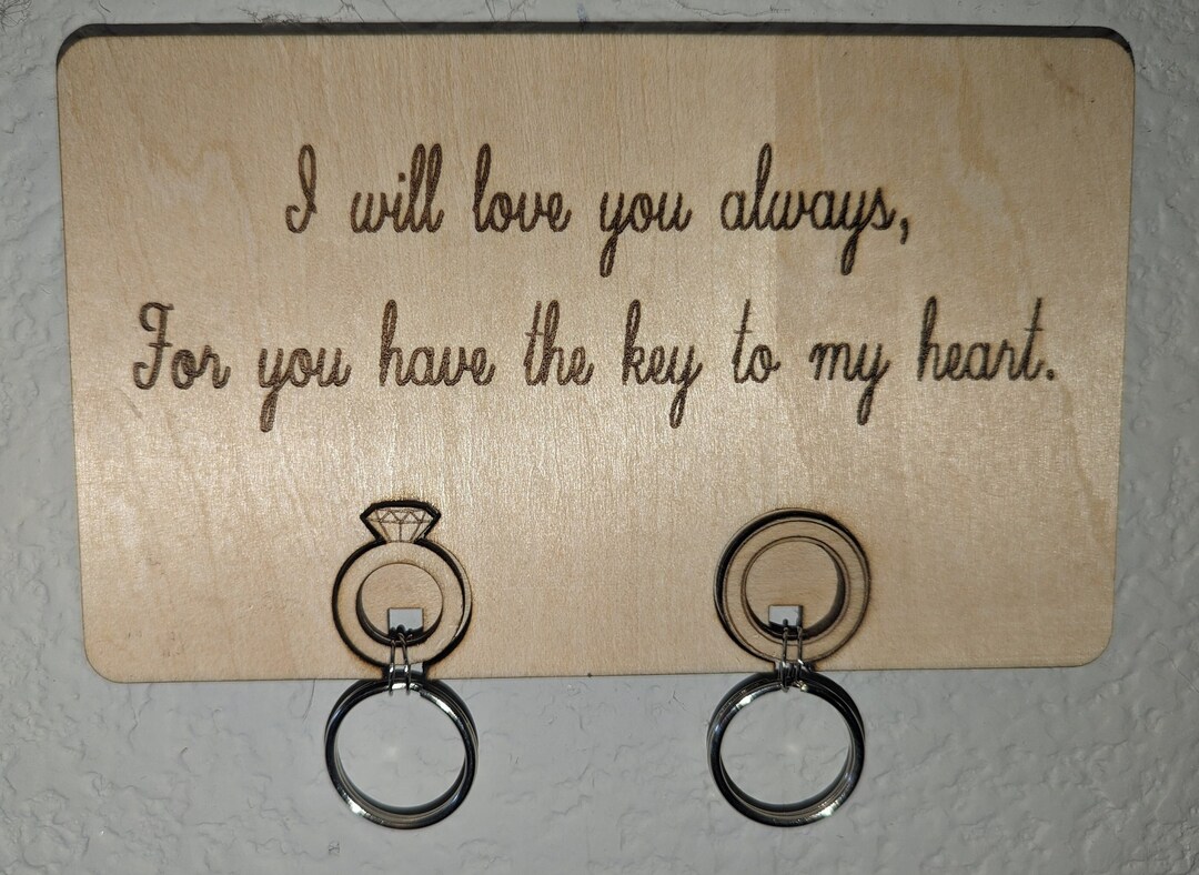 Laser Cut File Wedding Engagement Ring Keychain Key Holder svg File - Etsy