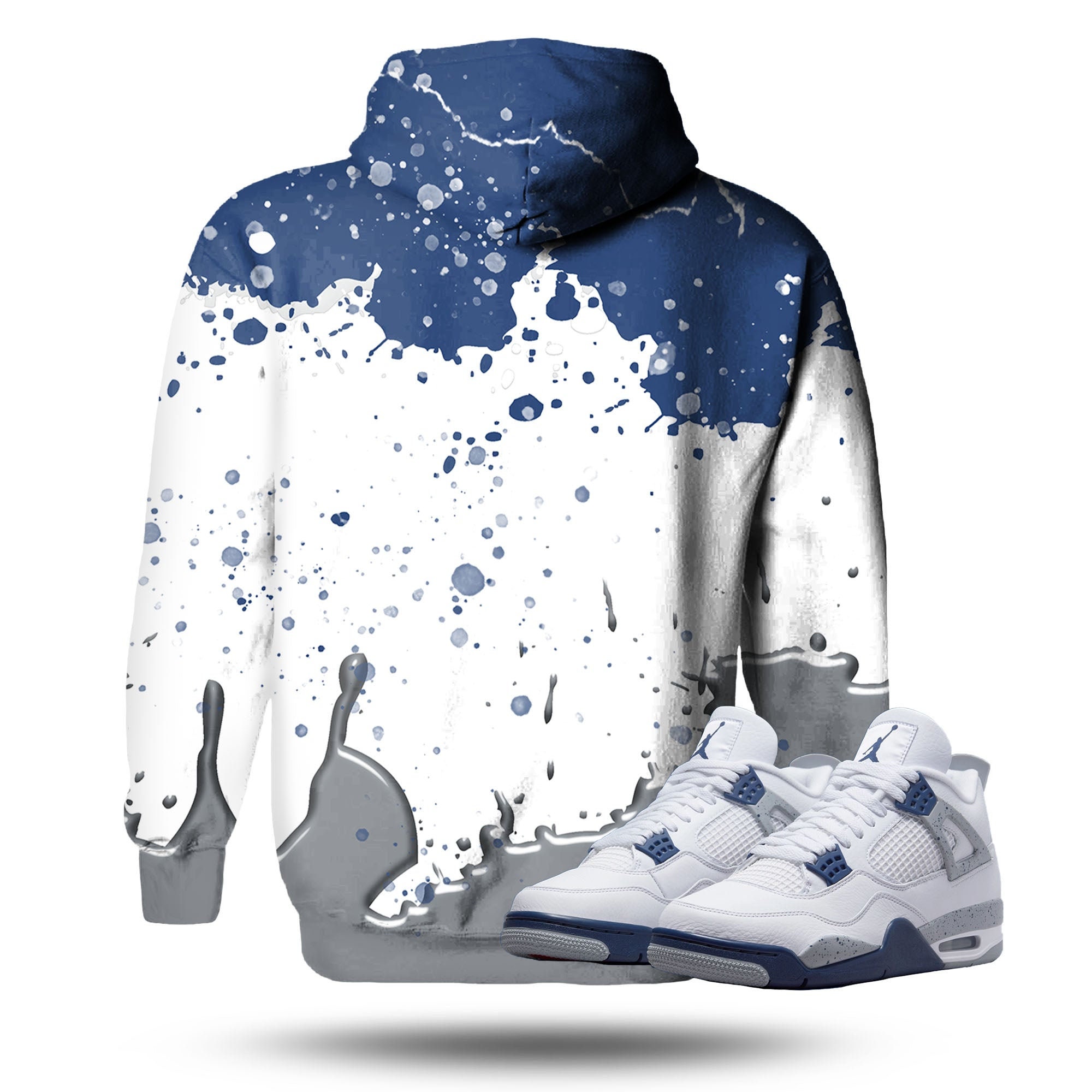 Paper Chaser 3D Splash Unisex match hoodie. Jordan 4 Retro White ...
