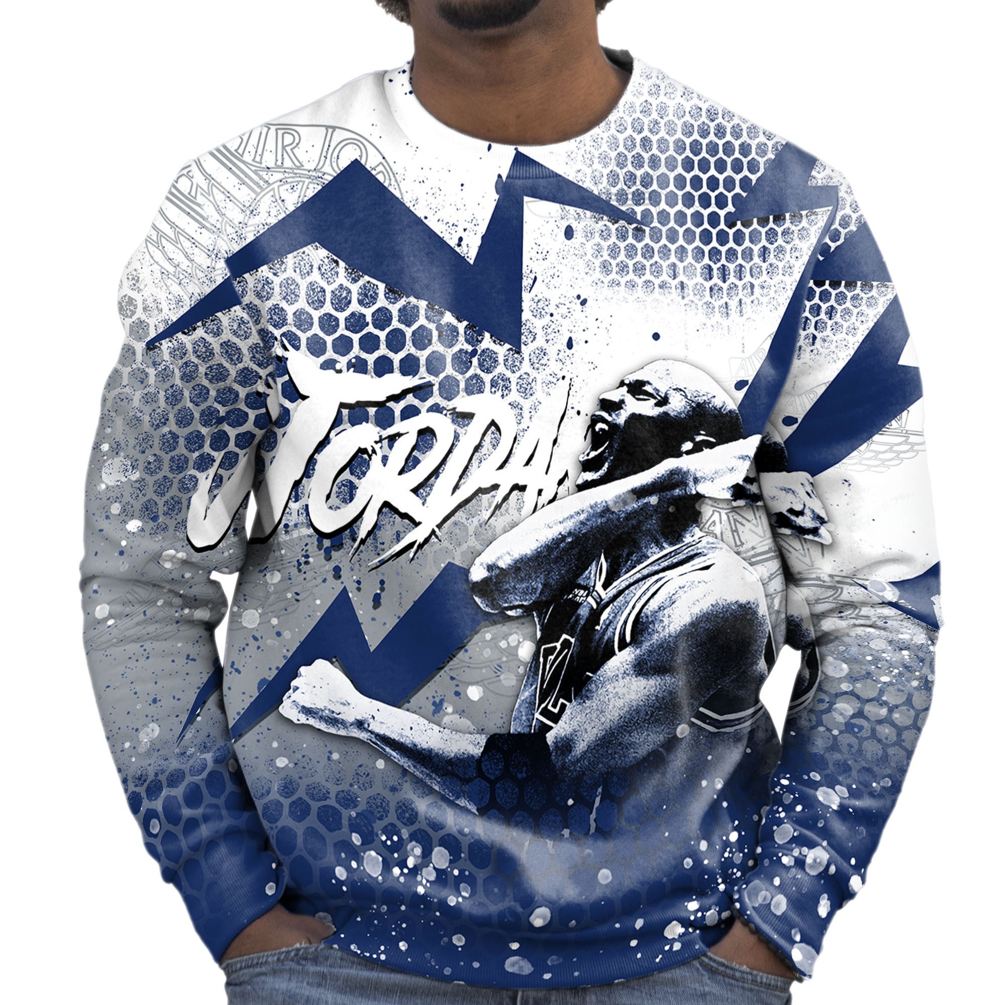 The GOAT 23 3D Hexagon Unisex matching Sweatshirt Jordan 4 Retro White ...