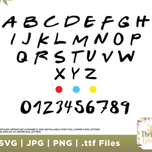 Friends Font Svg Bundle Number Dots Cricut Files Friends - Etsy