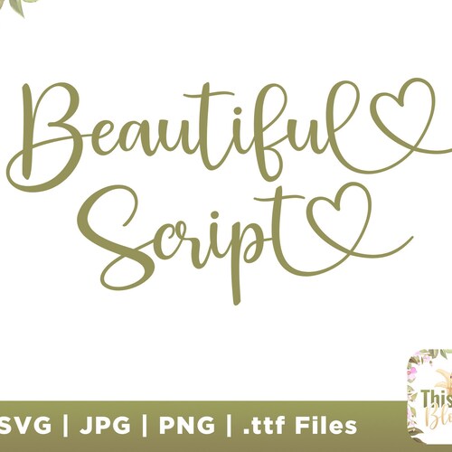 Script Font Bundle Cursive Fonts With Hearts Bundle Wedding - Etsy