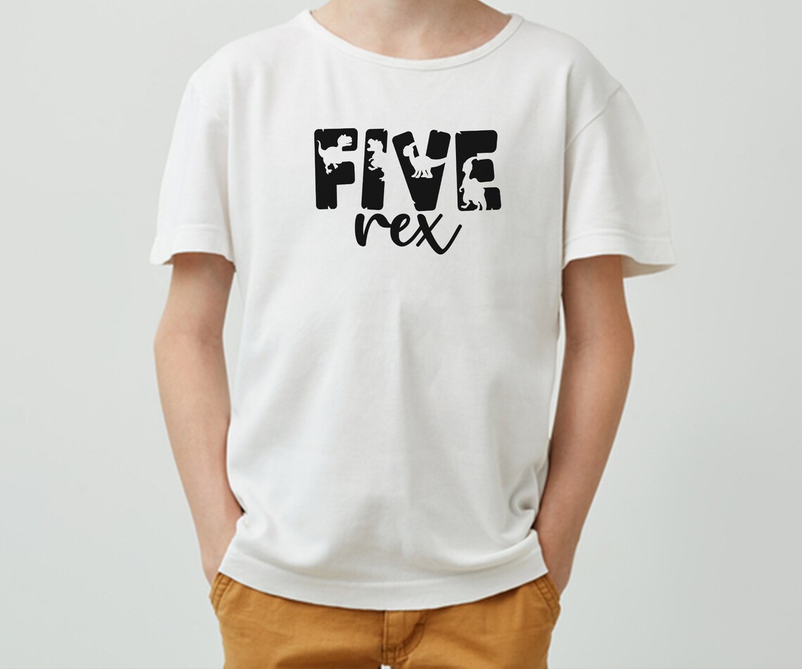 Five Rex Svg Dinosaur Birthday Boy Svg Kids Five Rex Svg - Etsy