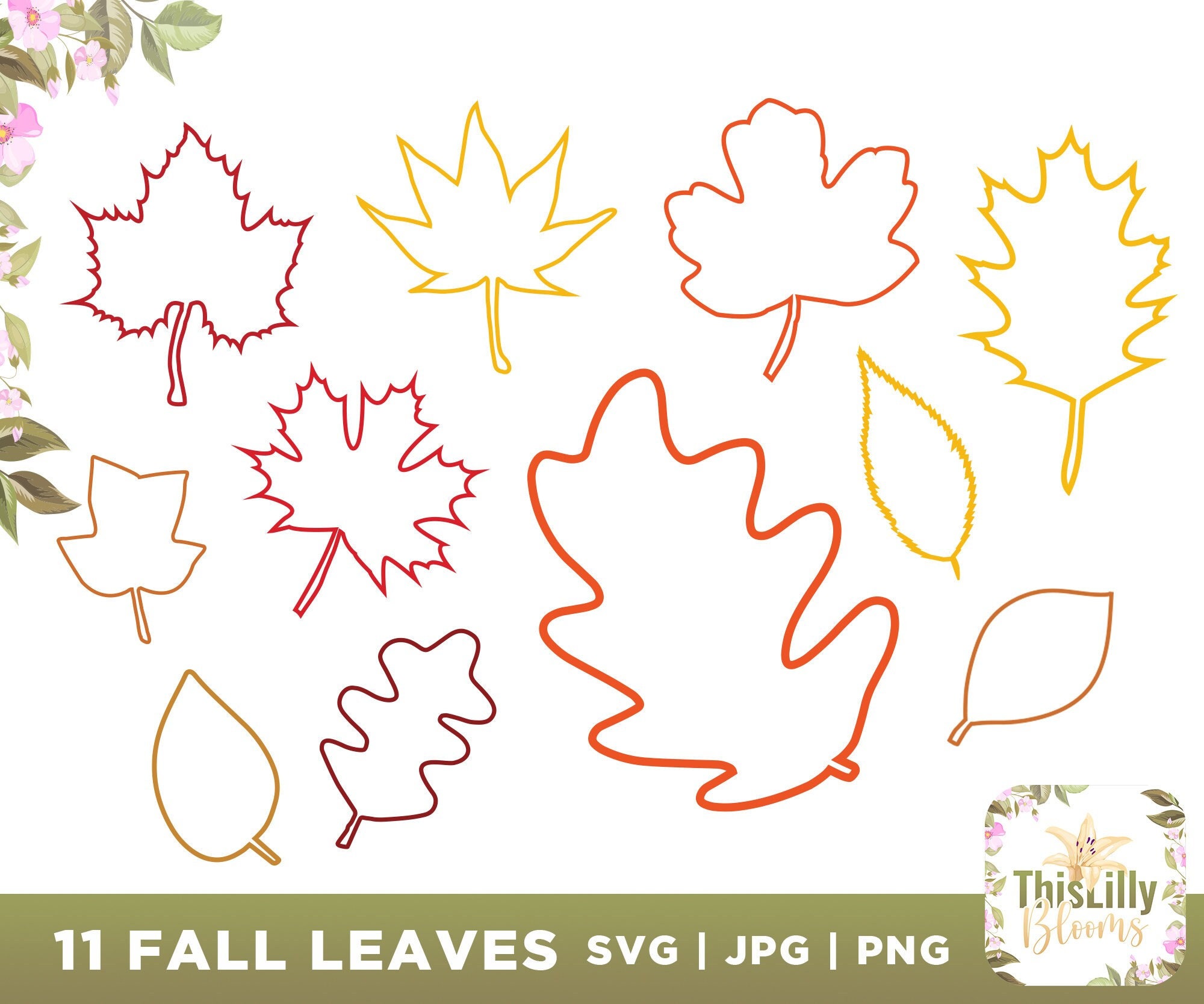 Fall Leaves Svg Fall Leaf Svg Bundle Fall Outline Svg Fall - Etsy Canada