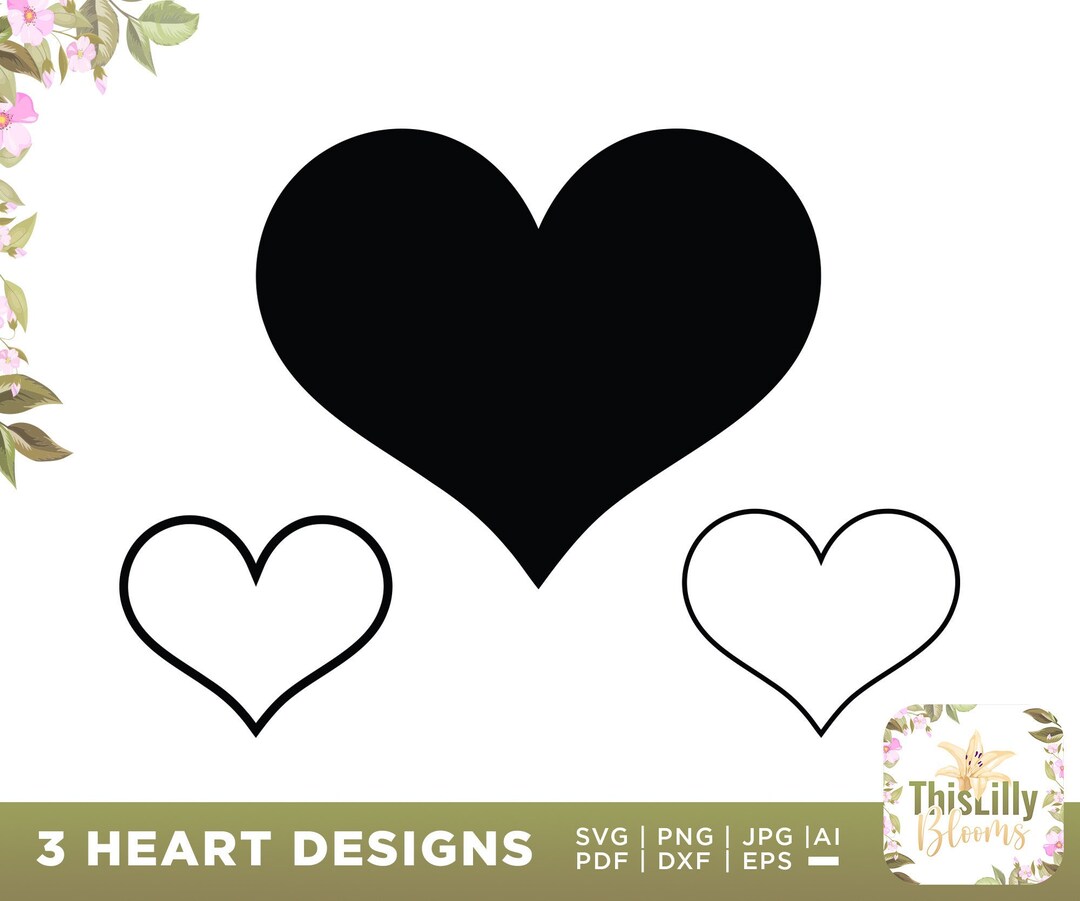 Heart svg Heart svg bundle Heart Outline Svg Love Svg - Etsy España