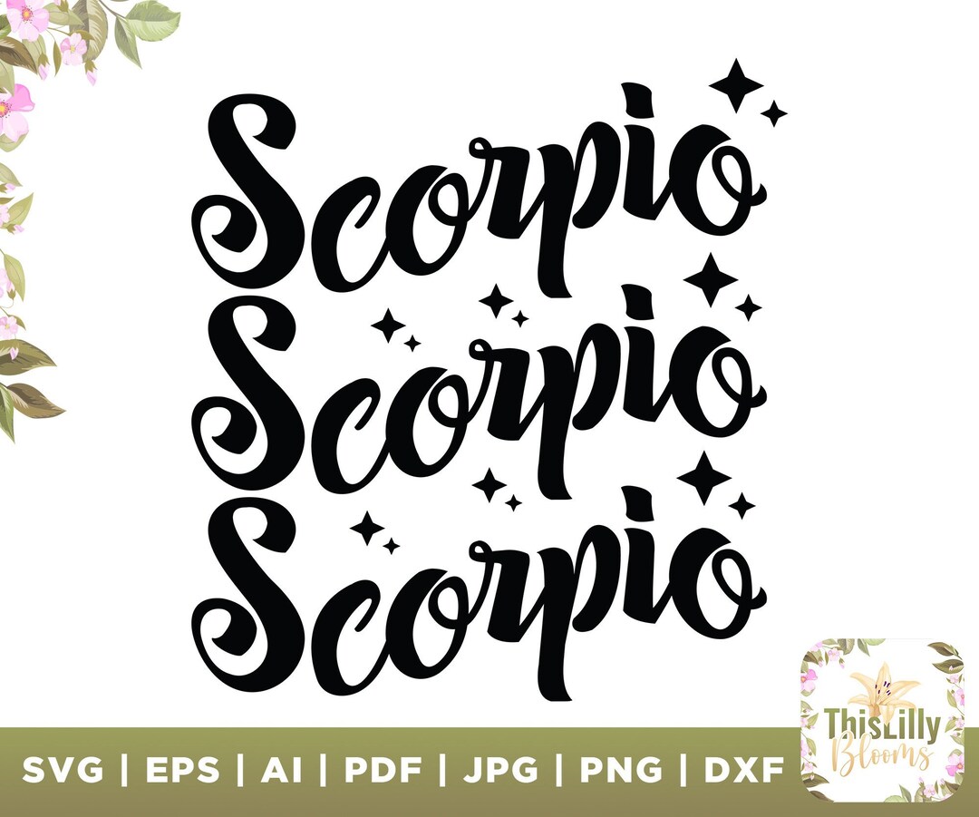 Scorpio SVG Scorpio Astrological Sign Digital Download - Etsy
