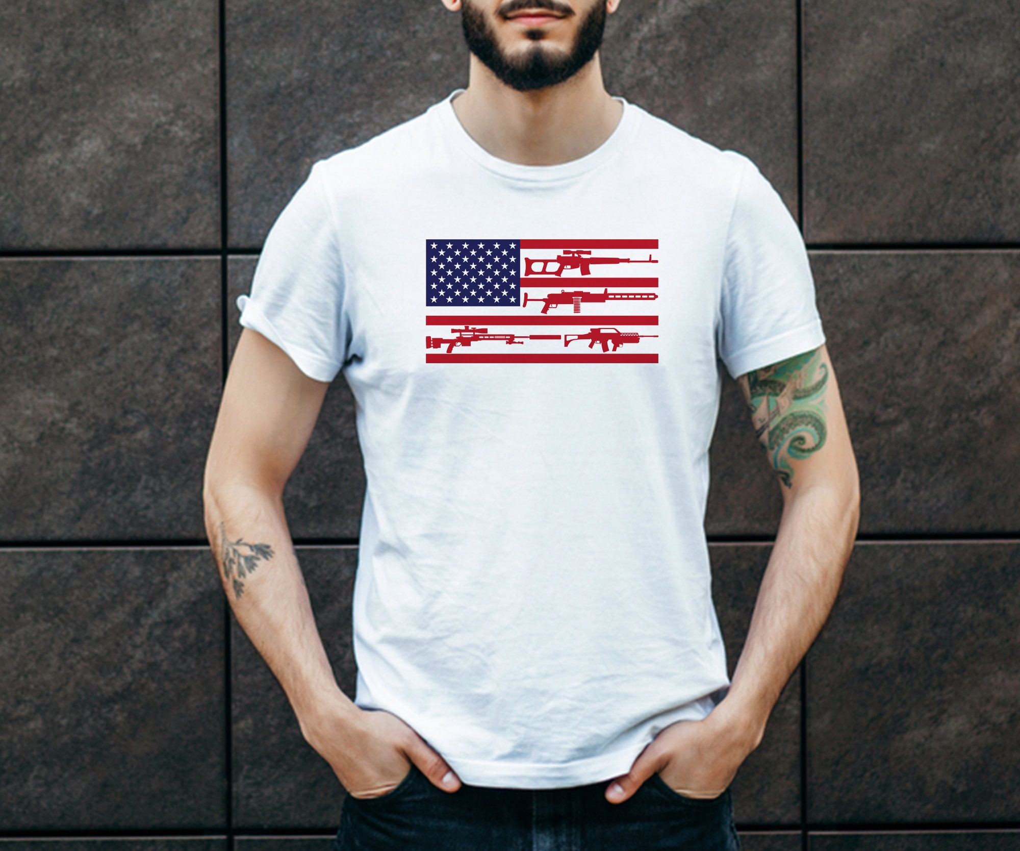 American Gun Flag Svg Rifle Flag Svg Guns Svg 2nd Amendment - Etsy UK