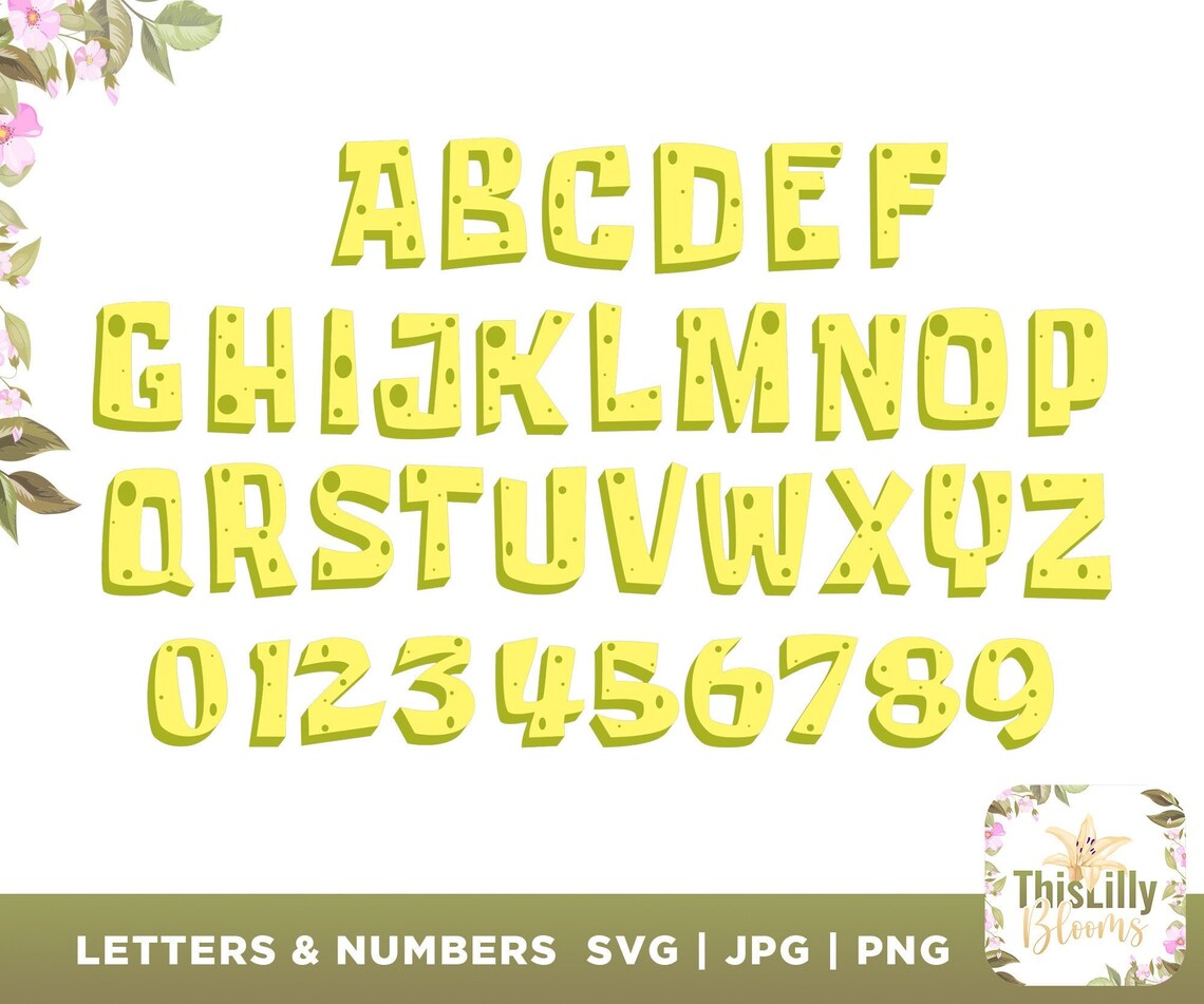Spongebob Font SVG Spongebob Svg Spongebob Font Spongebob - Etsy