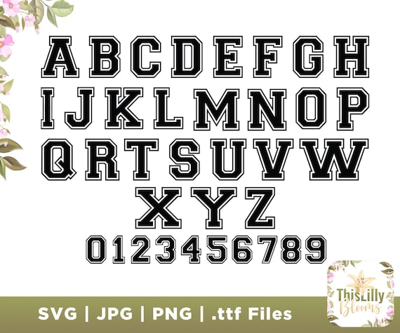 Baseball Font SVG Varsity Font Svg Block Font Svg College - Etsy UK