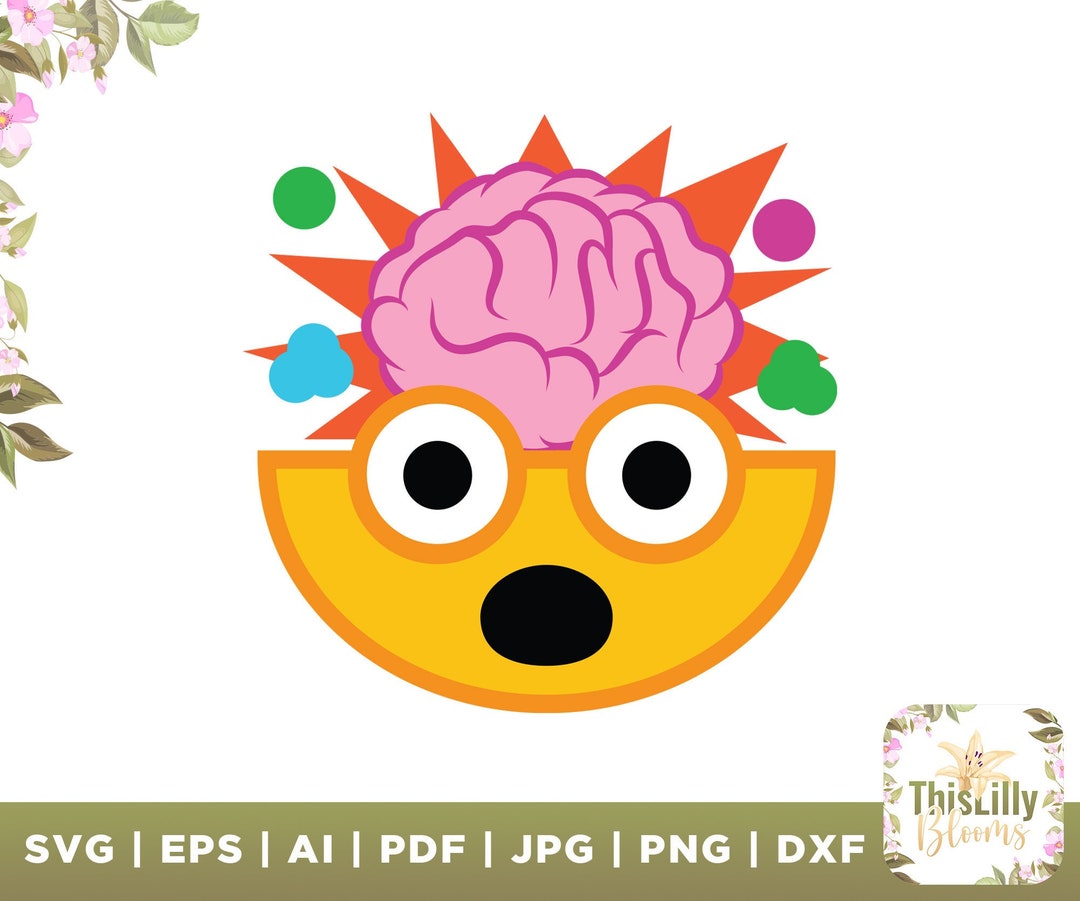 Emoji Clipart Emoji Brain Burst Smiley Vector Emojis - Etsy