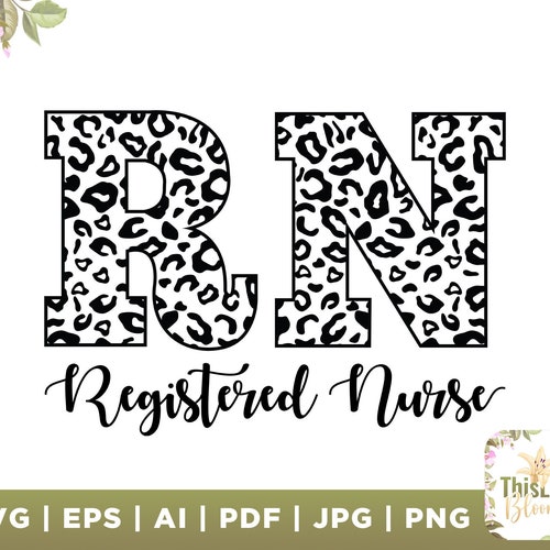 RN Png RN Svg Registered Nurse Floral Digital Download - Etsy