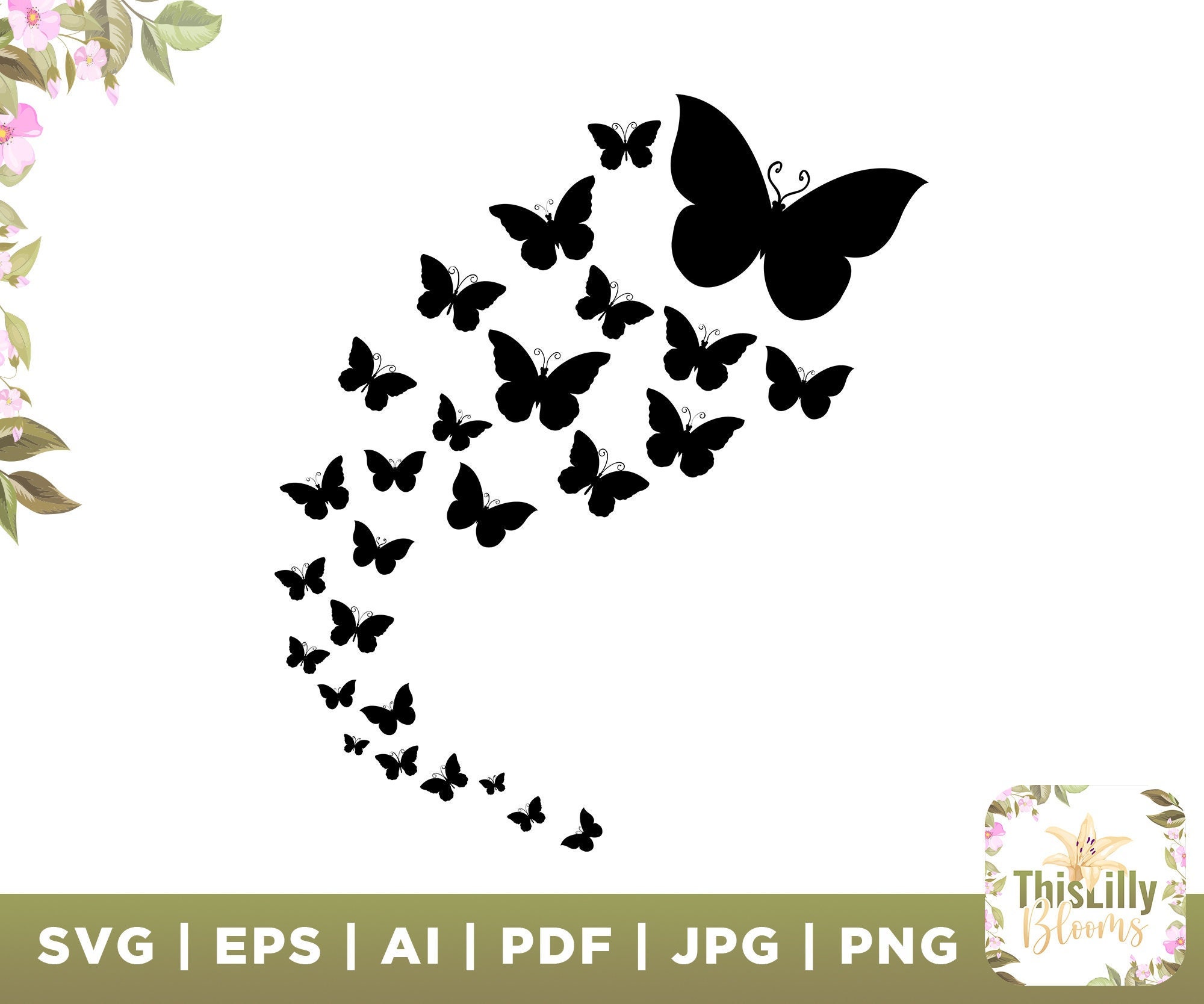 Butterfly Flying Cluster Svg - Etsy