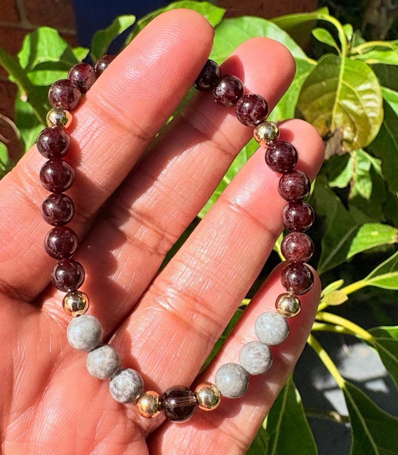 Disney Princess Mulan Inspired Crystal Bracelet – Garnet, Smoky Quartz ...