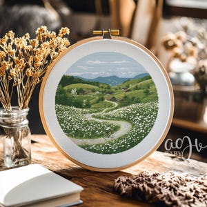 Peaceful Countryside Cross Stitch Pattern, Cottage Core Cross Stitch ...