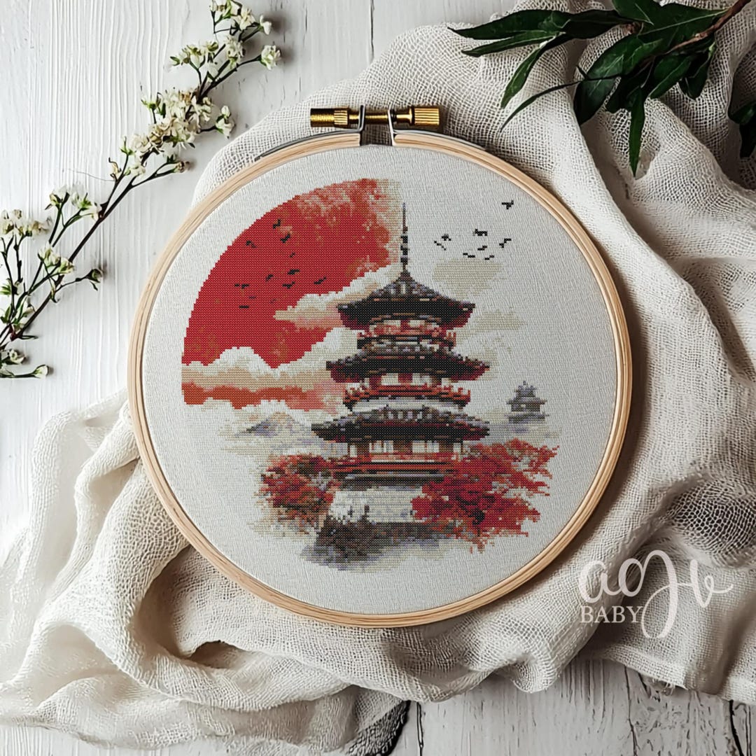 Cross Stitch Japanese, Traditional Japan Cross Stitch Pattern, Japan ...