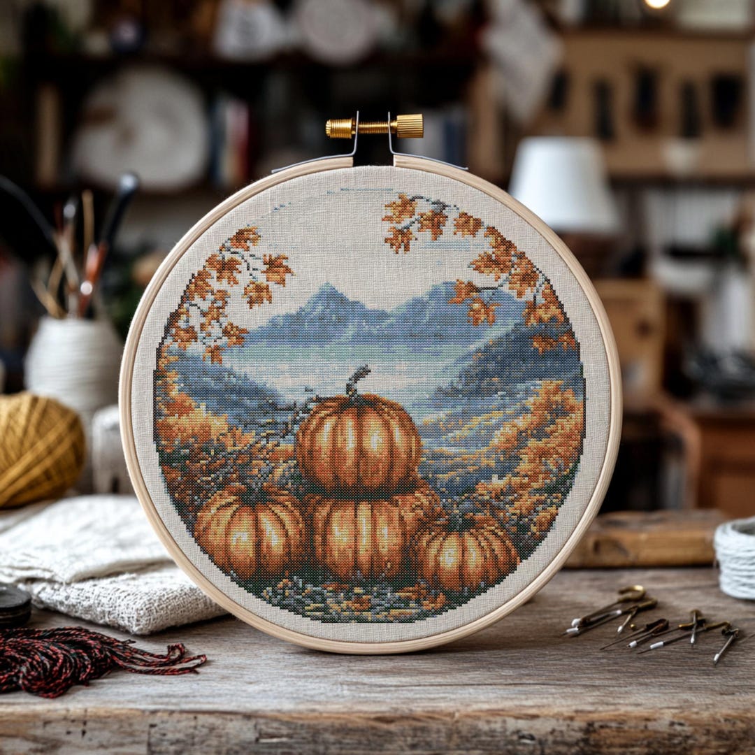 Fall Pumpkin Cross Stitch Pattern, Pumpkin Cross Stitch PDF, Cross ...