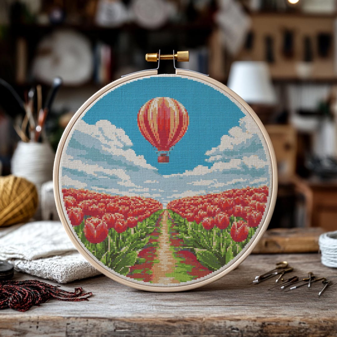 Tulip Garden Cross Stitch Pattern, Flower Garden Cross Stitch PDF ...