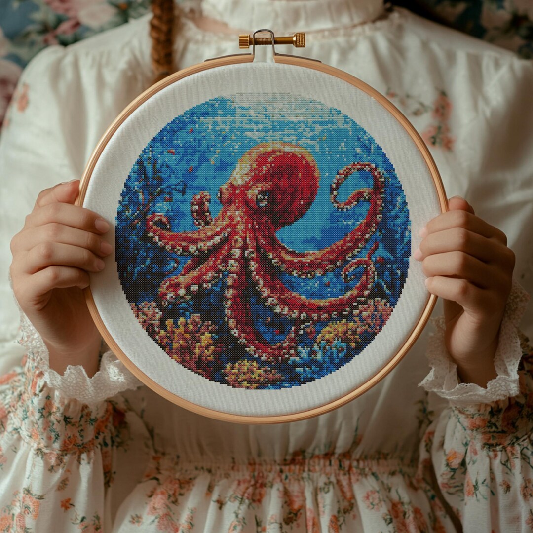 Octopus Cross Stitch Pattern, Octopus Cross Stitch PDF, Cross Stitch ...