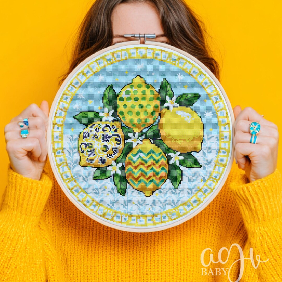 Lemon Pattern Cross Stitch PDF, Fruit Embroidery (digital Download) - Etsy