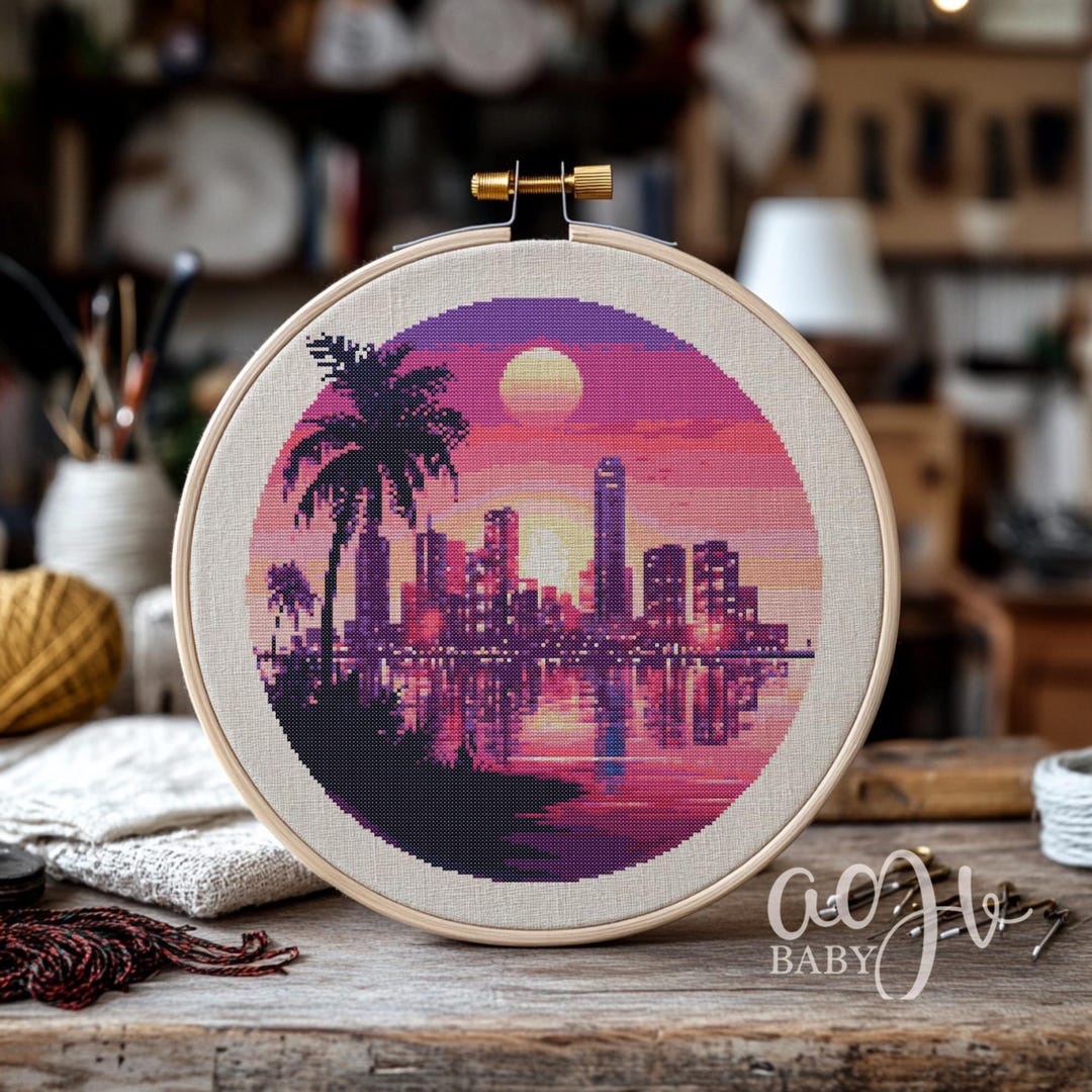 City Skyline Cross Stitch Pattern, City Sky Cross Stitch PDF, Cross ...