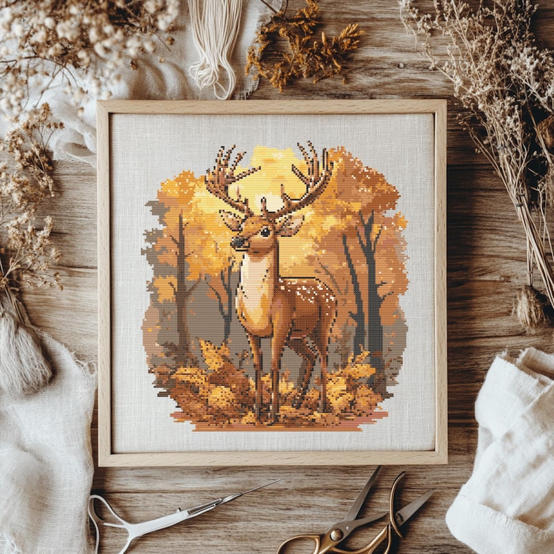 Deer Cross Stitch - Etsy