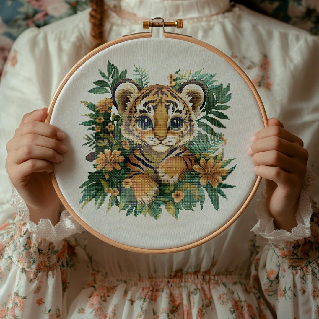 Baby Tiger Cross Stitch Pattern, Tiger Cross Stitch PDF, Cross Stitch ...