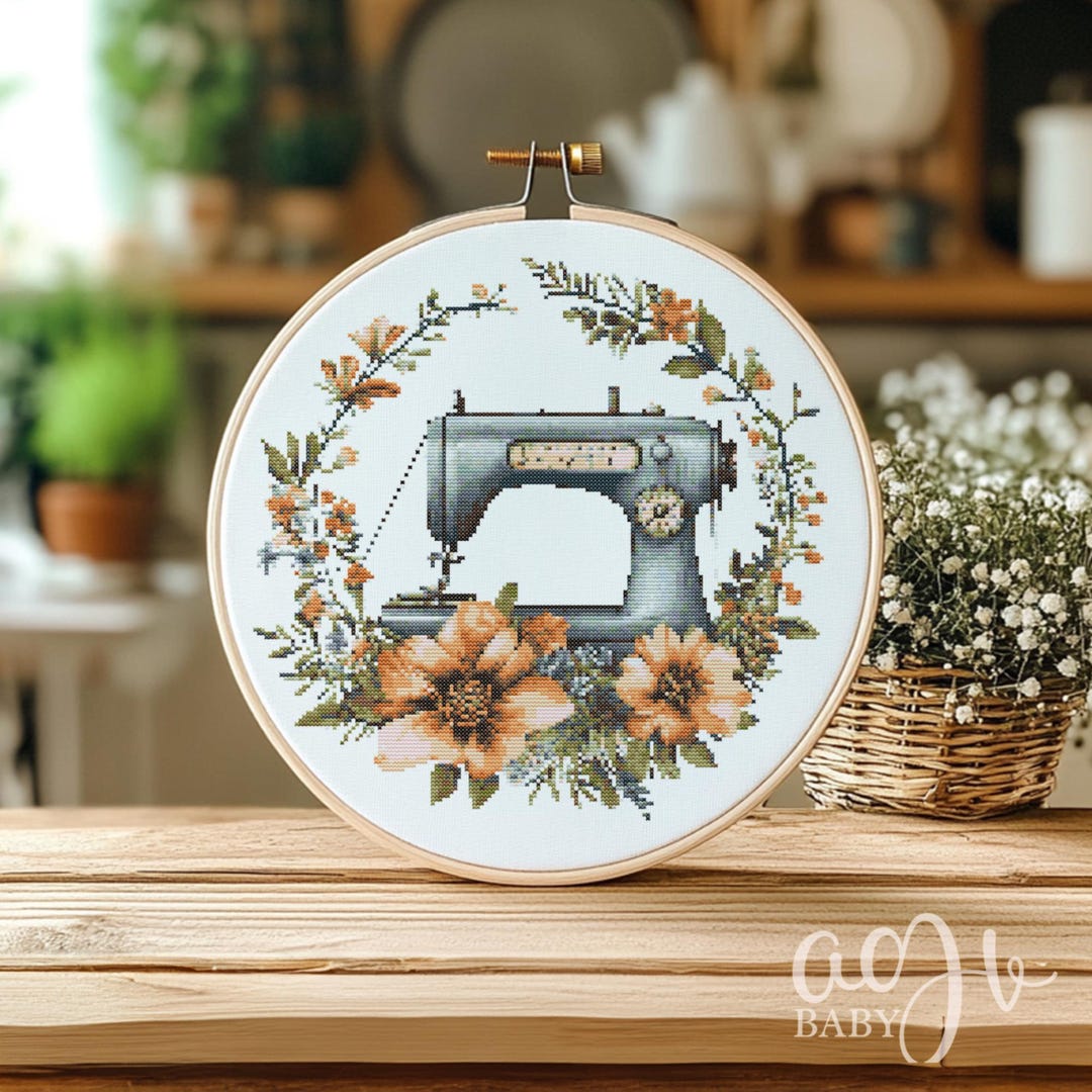 Sewing Machine Cross Stitch Pattern, Tailor Tool Cross Stitch PDF ...