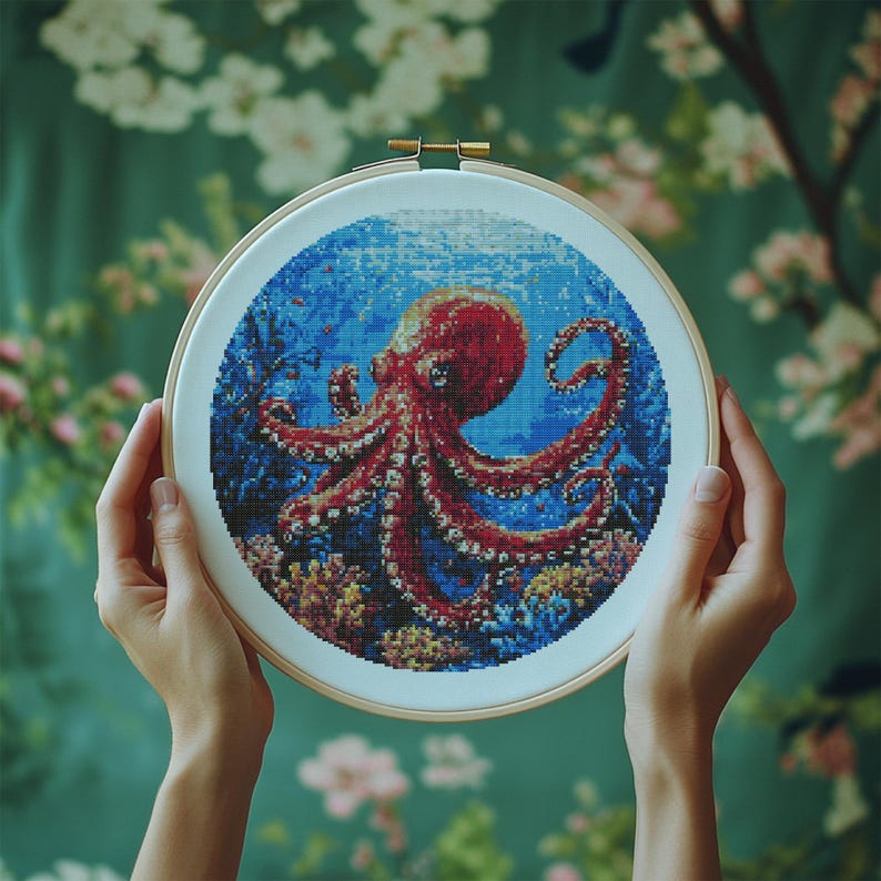 Octopus Cross Stitch Pattern, Octopus Cross Stitch PDF, Cross Stitch ...