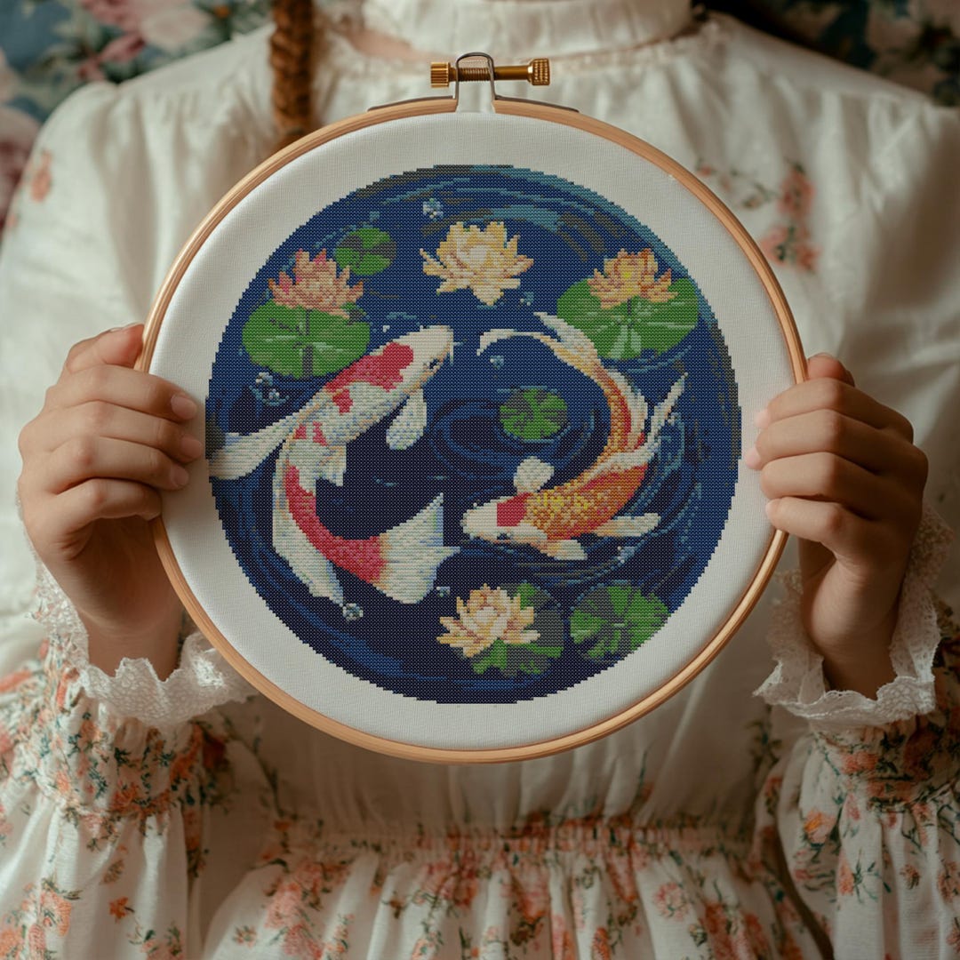 Koi Fish V3 Cross Stitch Pattern, Koi Fish Cross Stitch PDF, Cross ...