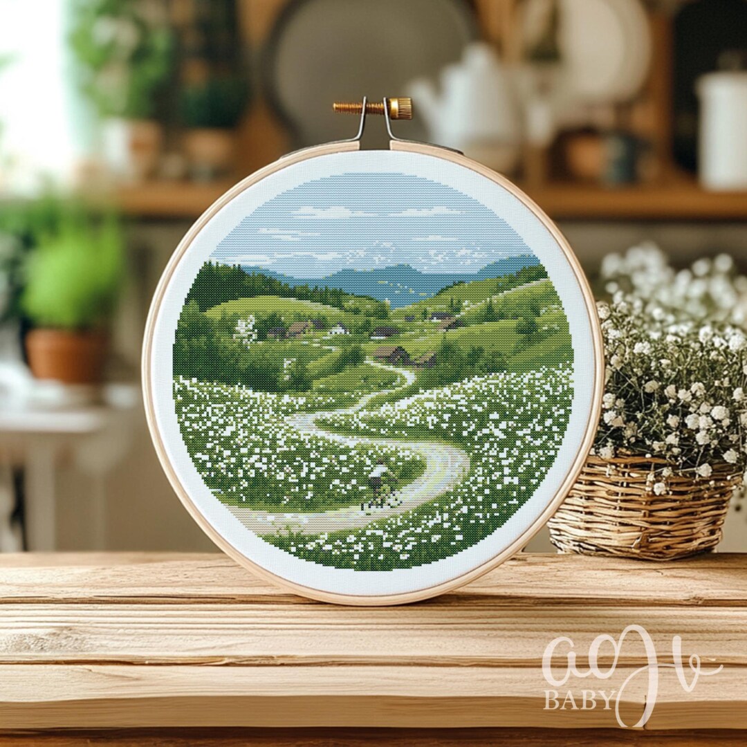 Peaceful Countryside Cross Stitch Pattern, Countryside Cross Stitch PDF ...