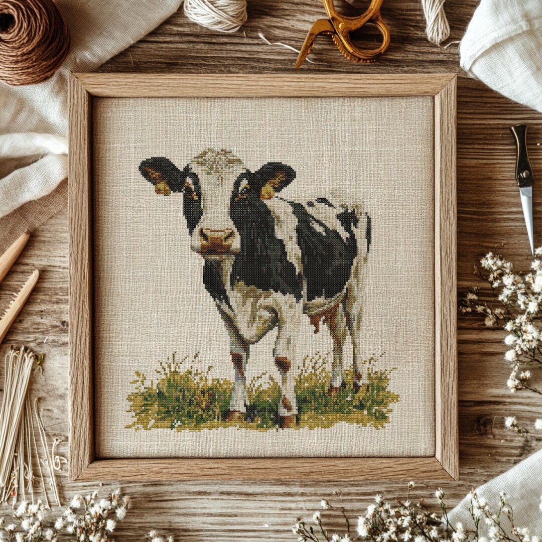 Cow Cross Stitch Pattern, Cattle Cross Stitch PDF, Cross Stitch Animal ...