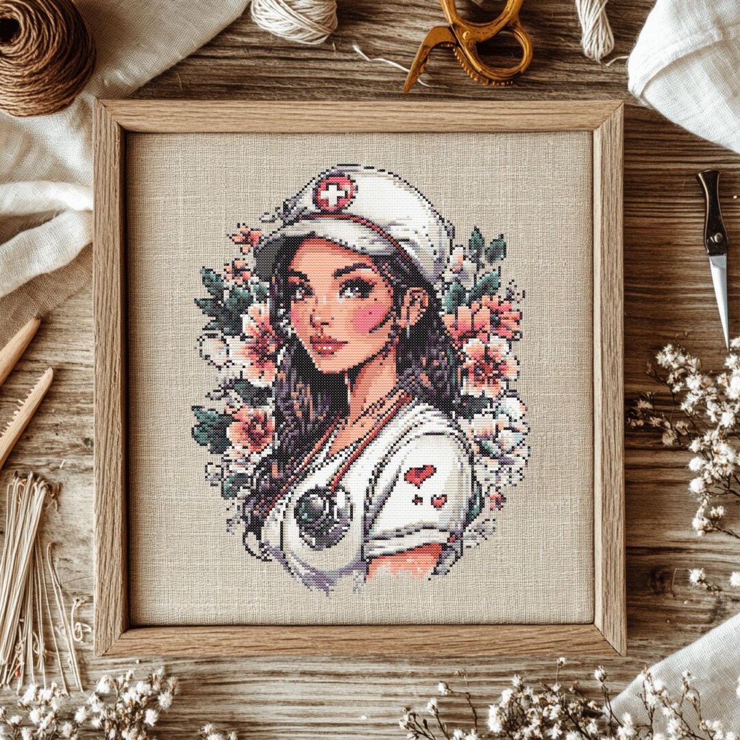 Nurse Cross Stitch Pattern, Nurse Cross Stitch PDF, Cross Stitch ...