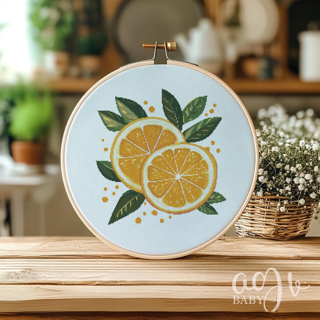 Orange Cross Stitch Pattern, Orange Slice Cross Stitch PDF, Cross ...