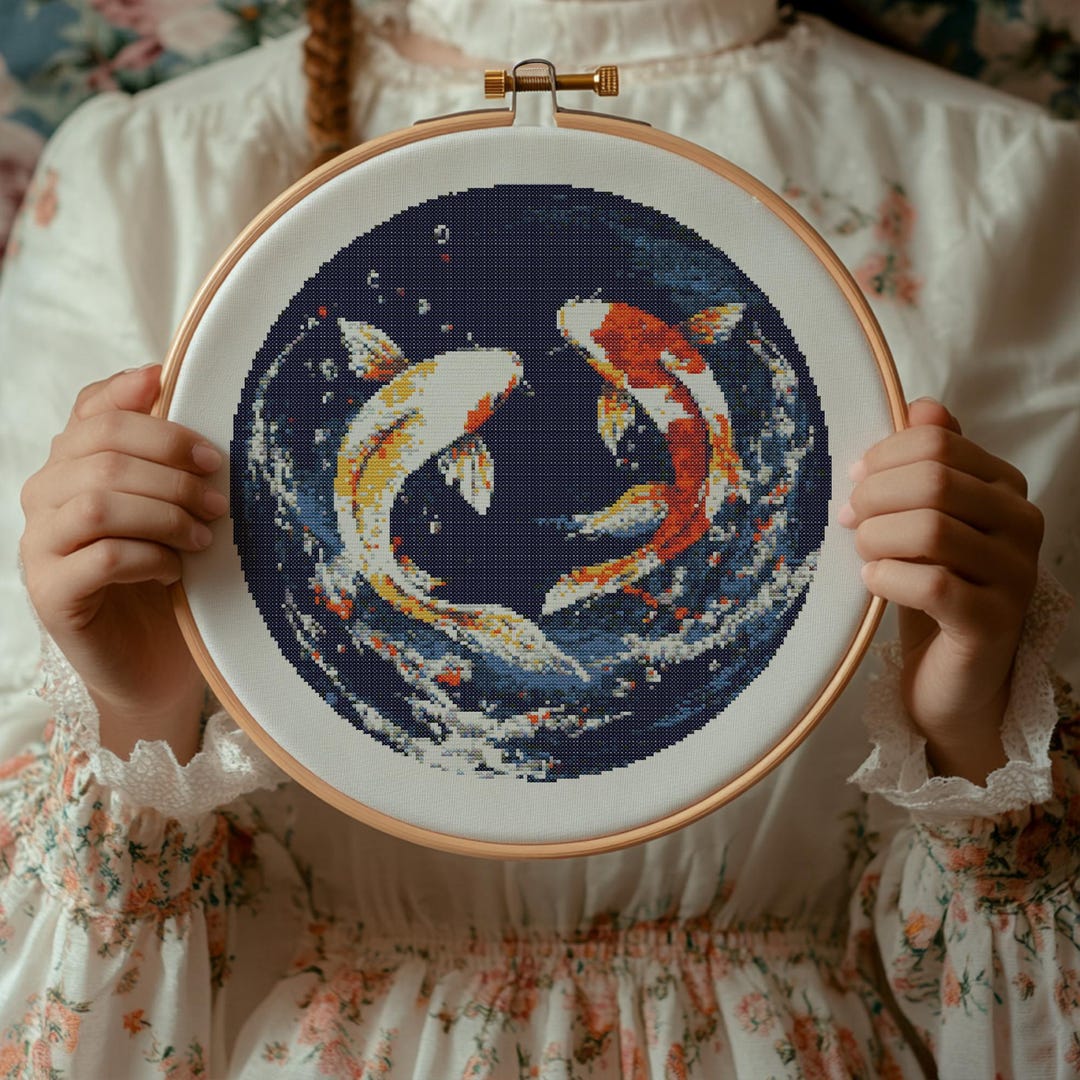 Koi Fish V2 Cross Stitch Pattern, Koi Fish Cross Stitch PDF, Cross ...