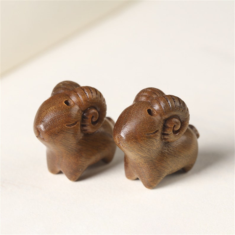 Wood Carving Sheep, Handmade Cute Wooden Sheep, Handmade Wooden Animal ...