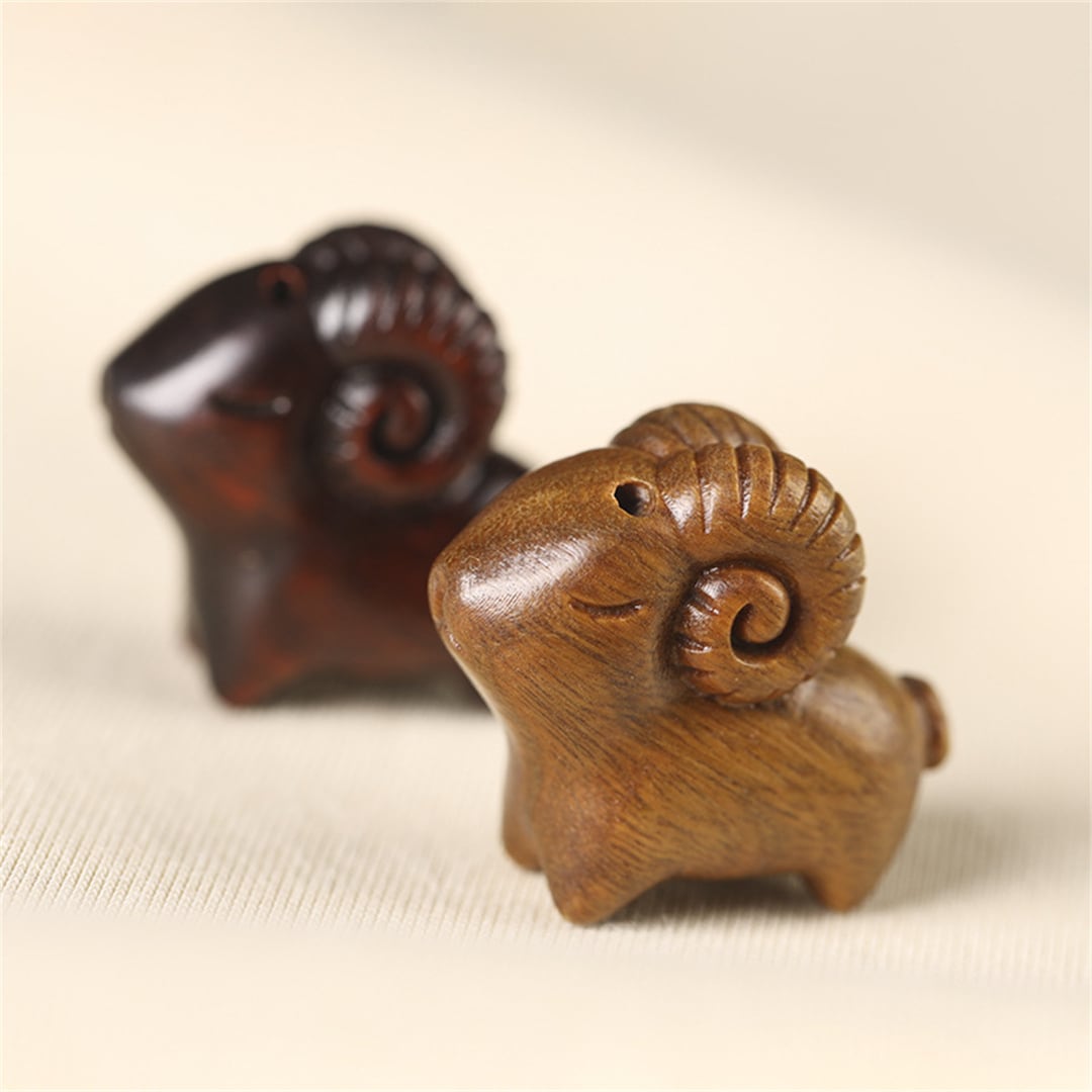 Wood Carving Sheep, Handmade Cute Wooden Sheep, Handmade Wooden Animal ...